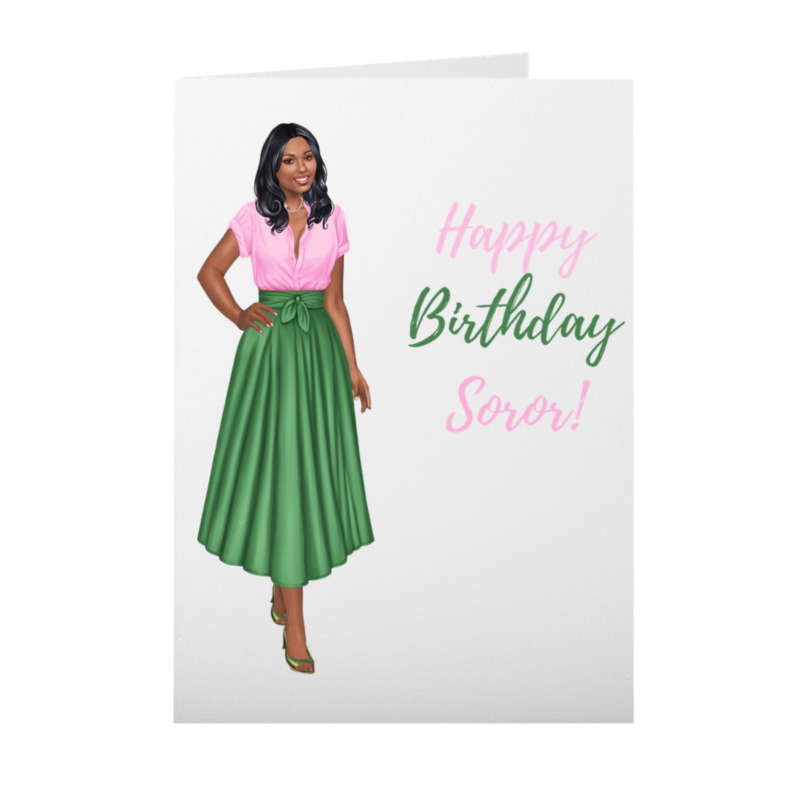 Happy Birthday Soror, Aka, Alpha Kappa Alpha Sorority Inspired Folded ...