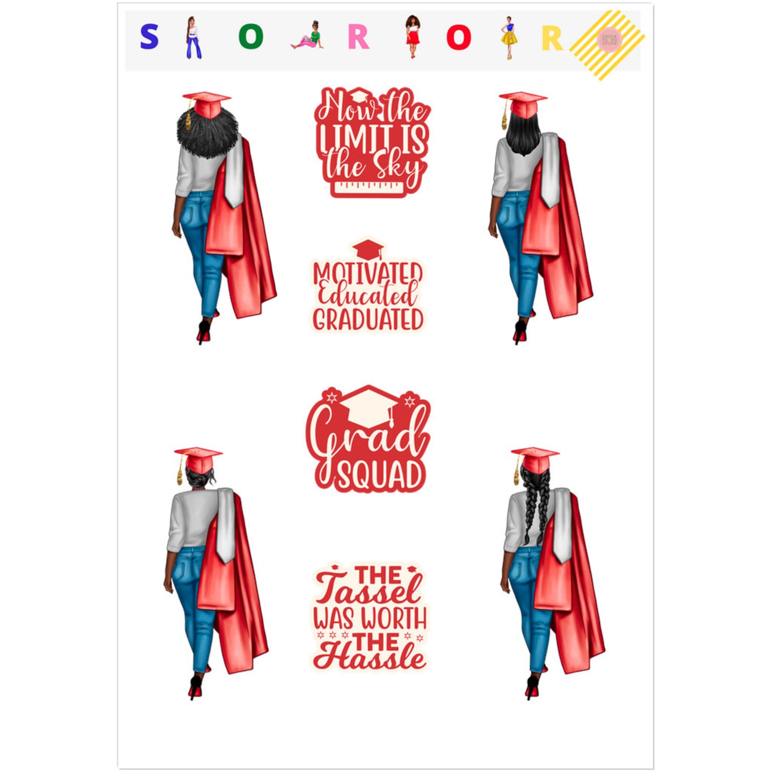 Graduation Delta Sigma Theta Inspired Kiss Cut Stickers - Etsy