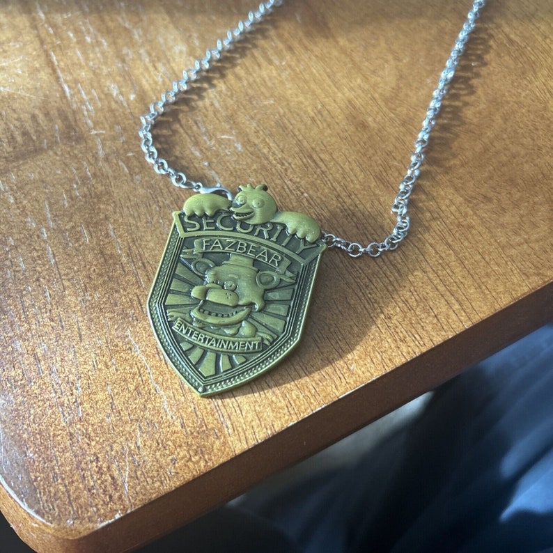 Five Nights at Freddy's Security Badge Bronze Necklace - Etsy