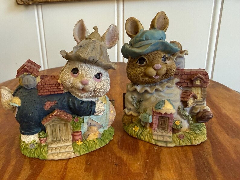 2 X Sweet Hinged Rabbits 90s Mini Houses - Etsy