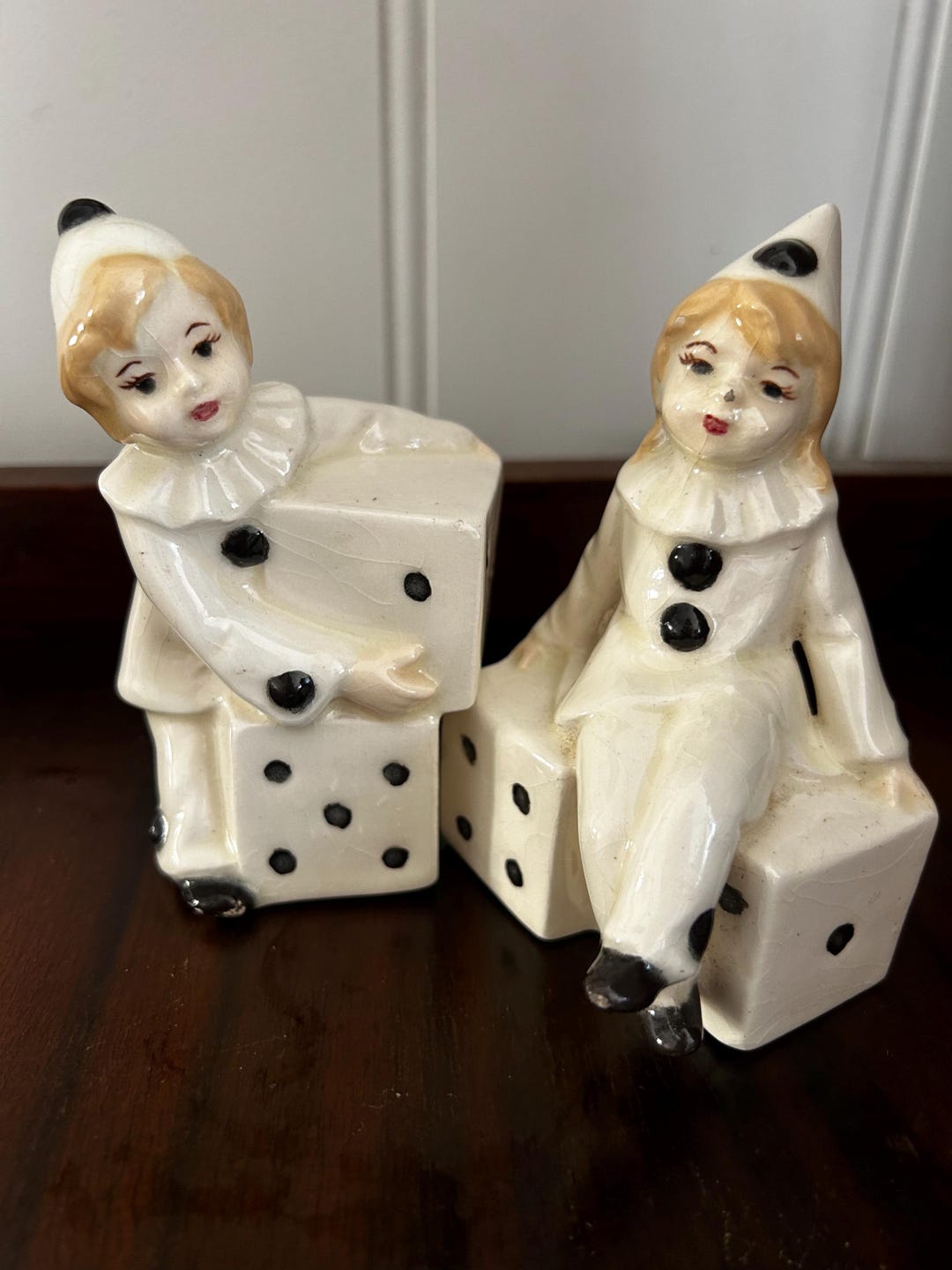 Vintage Clowns With Dice Figures Black & White - Etsy
