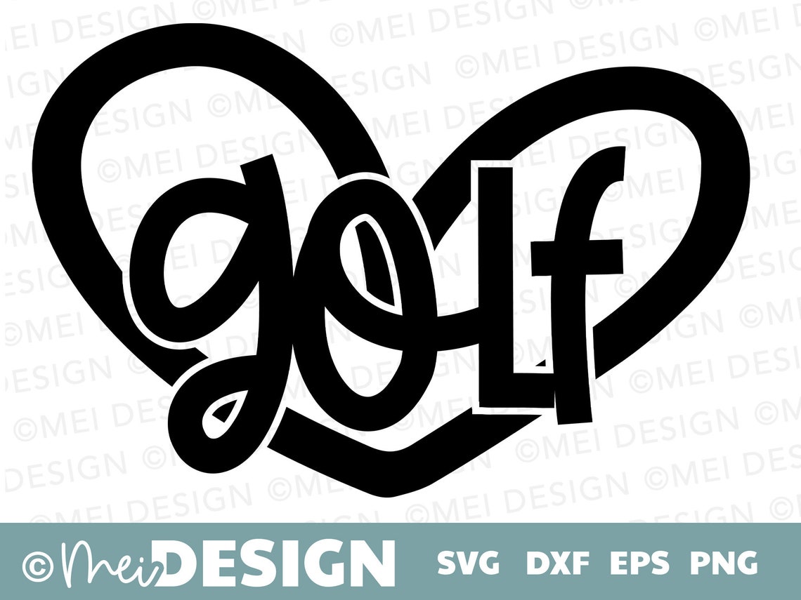 Golf Svg-golf Love Heart Svg-clipart-png-dxf-jpg-golf Tshirt Design - Etsy