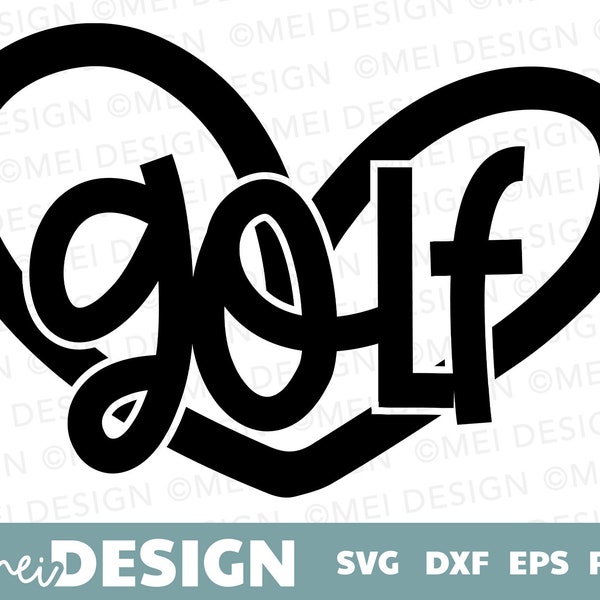 Golf With Heart Svg - Etsy