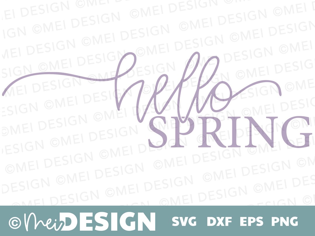 Hello Spring Svg-hand Written Hello Simple Lines Hello Spring Svg for ...