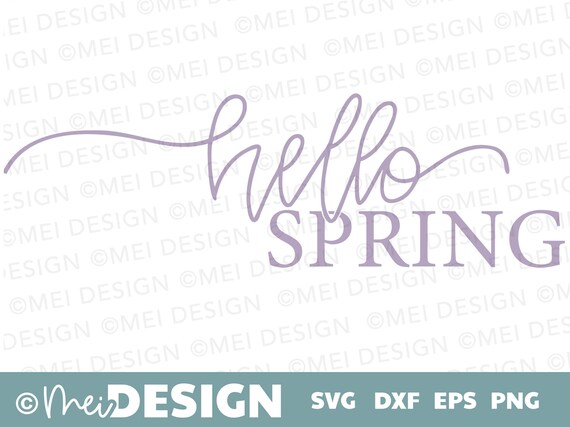 Hello Spring Svg-hand Written Hello Simple Lines Hello Spring | Etsy