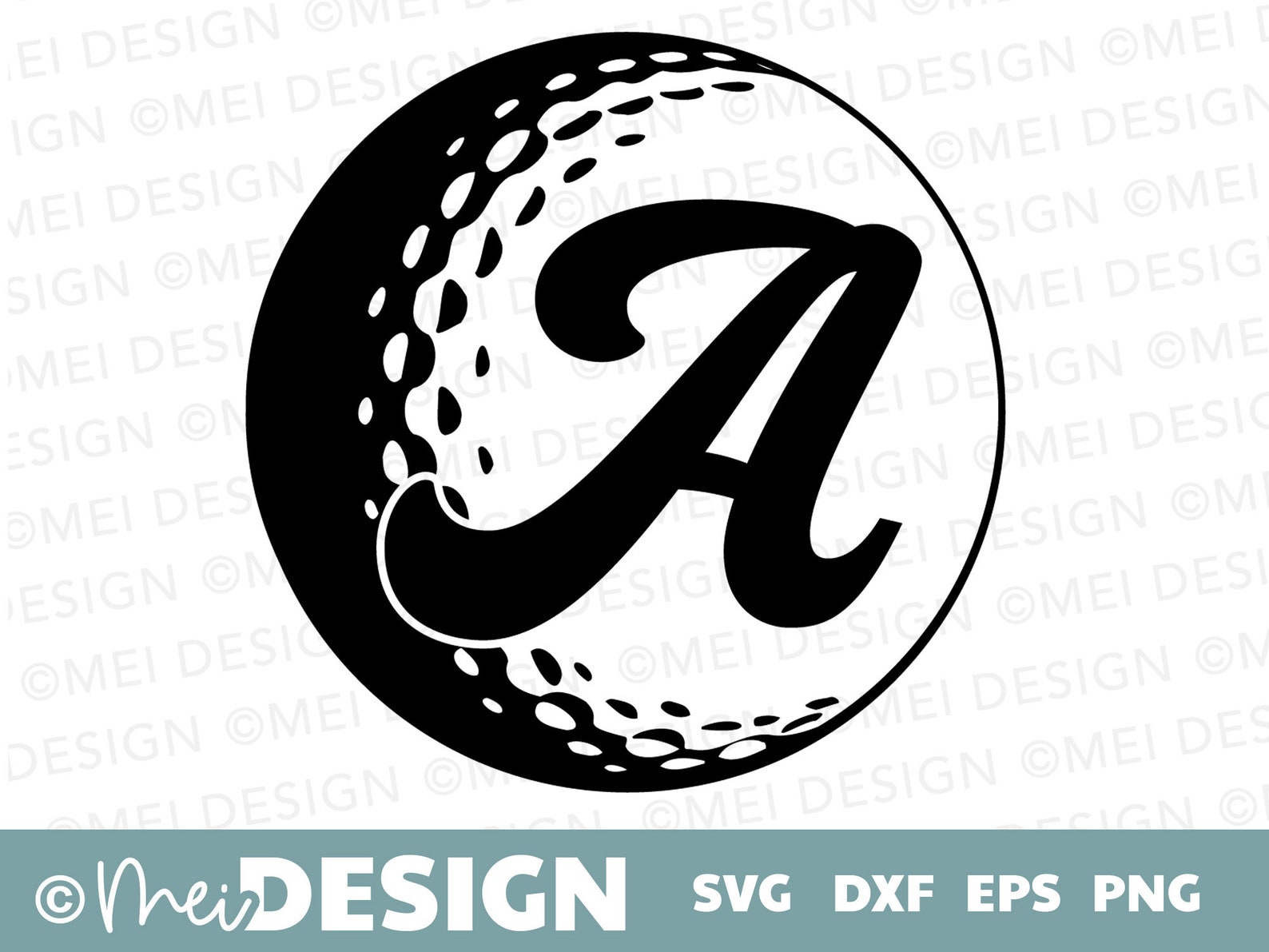 GOLF BALL SVG Initial Alphabet Bundle-golf Design for Cricut-silhouette ...