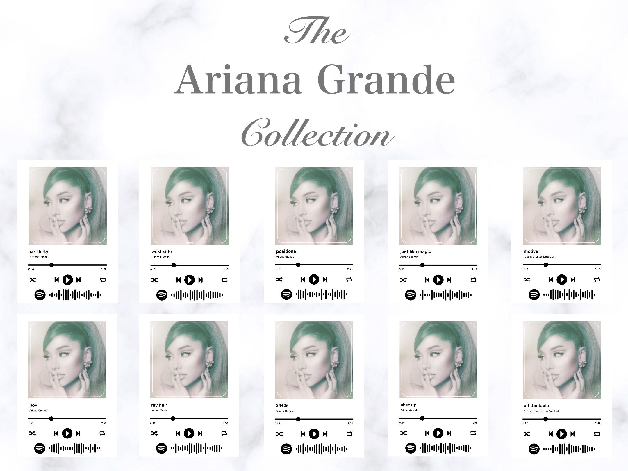 Ariana Grande 10 Digital Spotify A4 Prints from the Positions - Etsy.de