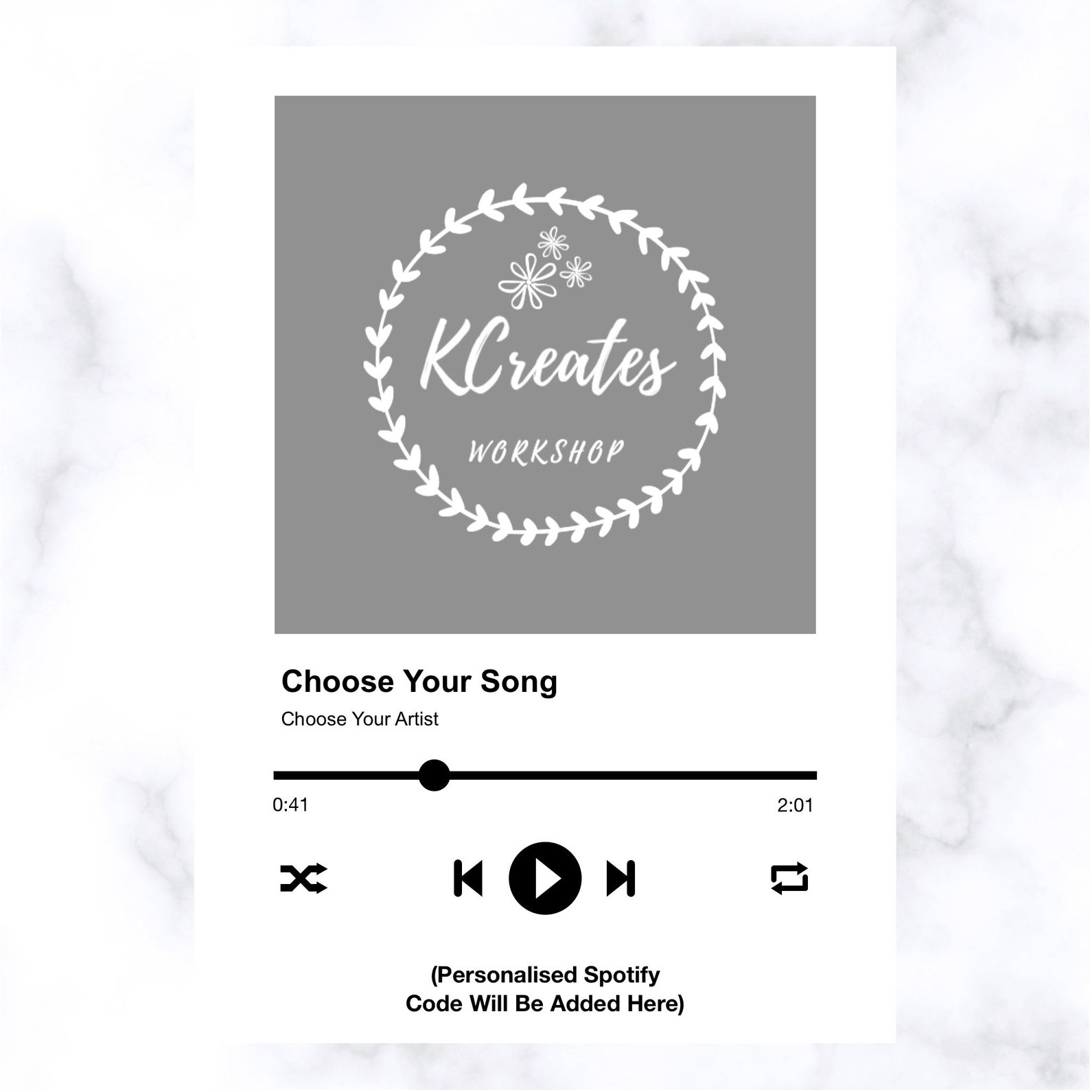 Personalised Digital Spotify Print A4 with Song and Artist of | Etsy