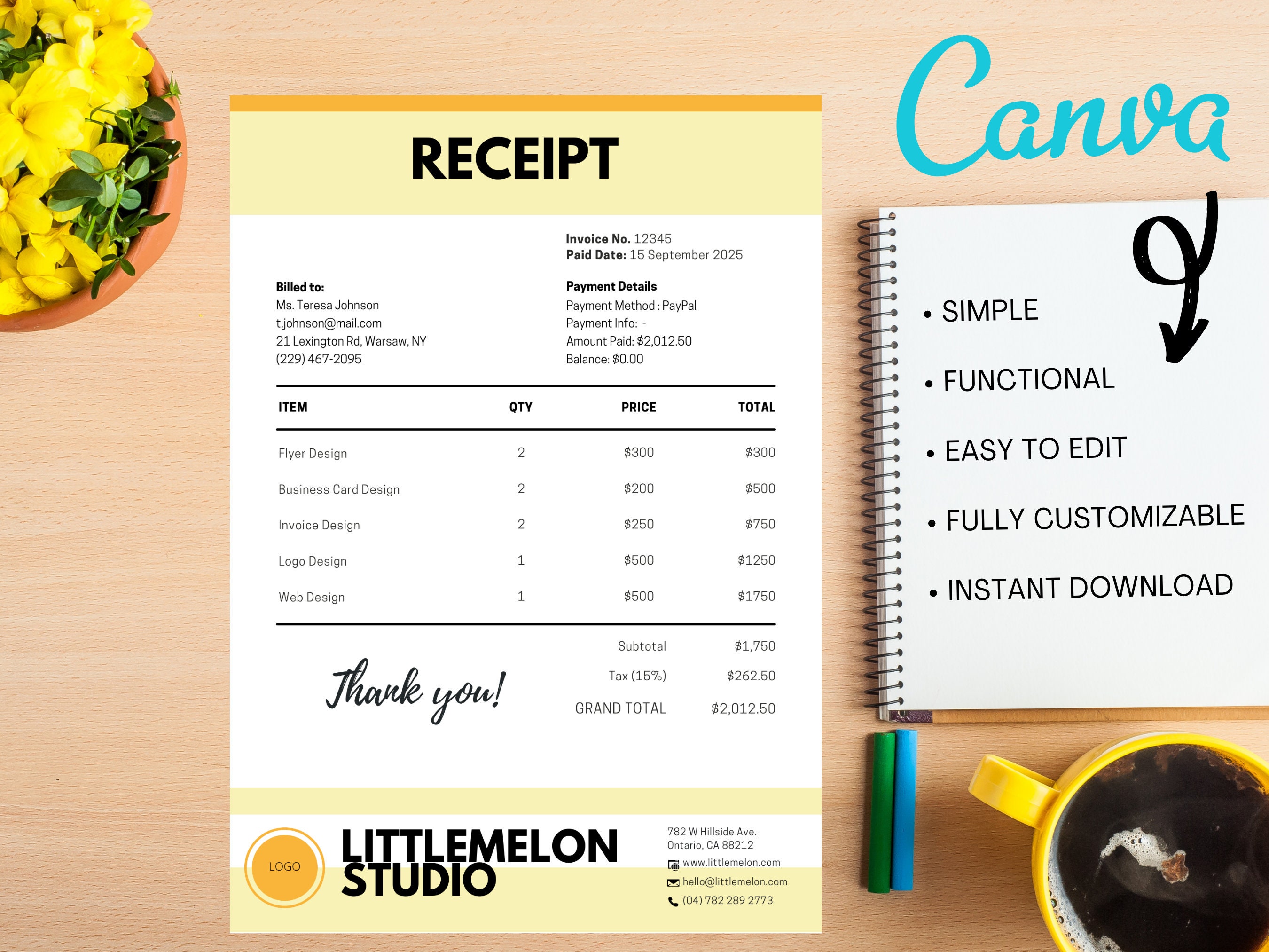 Canva Receipt Template