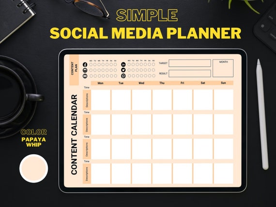 Content Planner Printable PDF Social Media Strategy Creation | Etsy