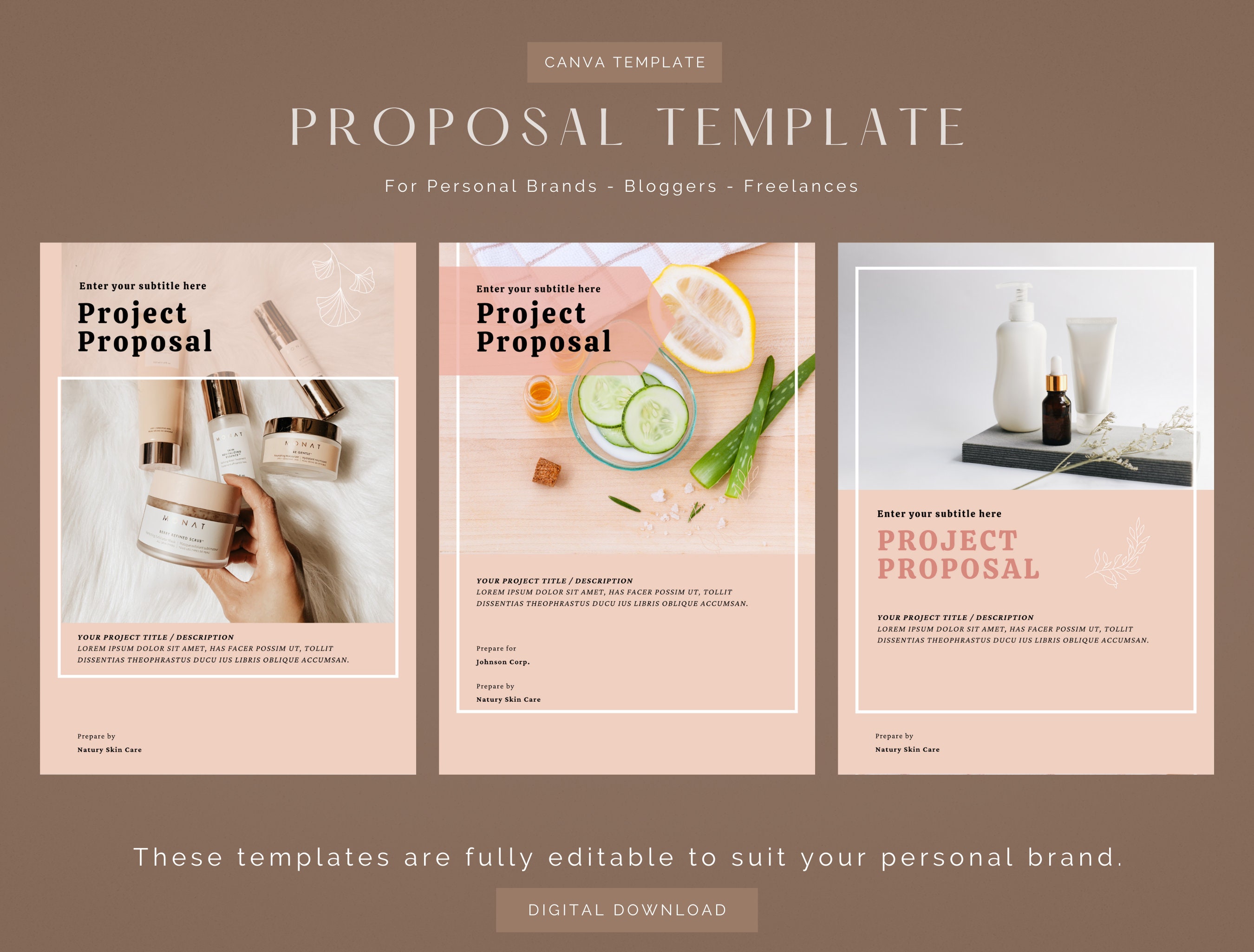 Canva Project Proposal Template Social Media Manager - Etsy
