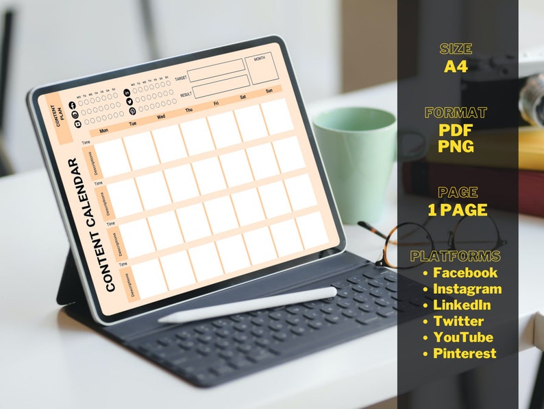 Content Planner Printable PDF Social Media Strategy Creation - Etsy