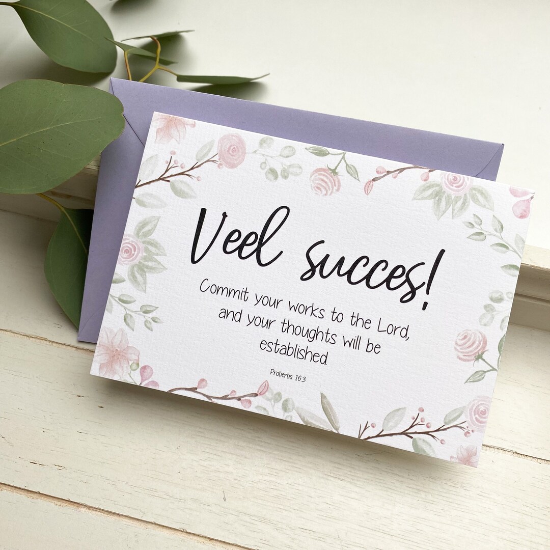 Good Luck Card Christian Card Watercolor Print Flowers - Etsy