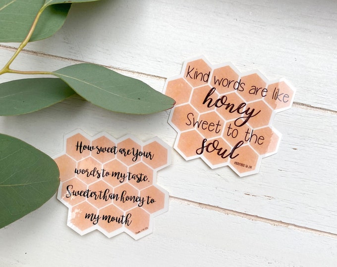 Sticker Pack Honey 2 Pcs Christian Stickers Bible Stickers Proverbs ...