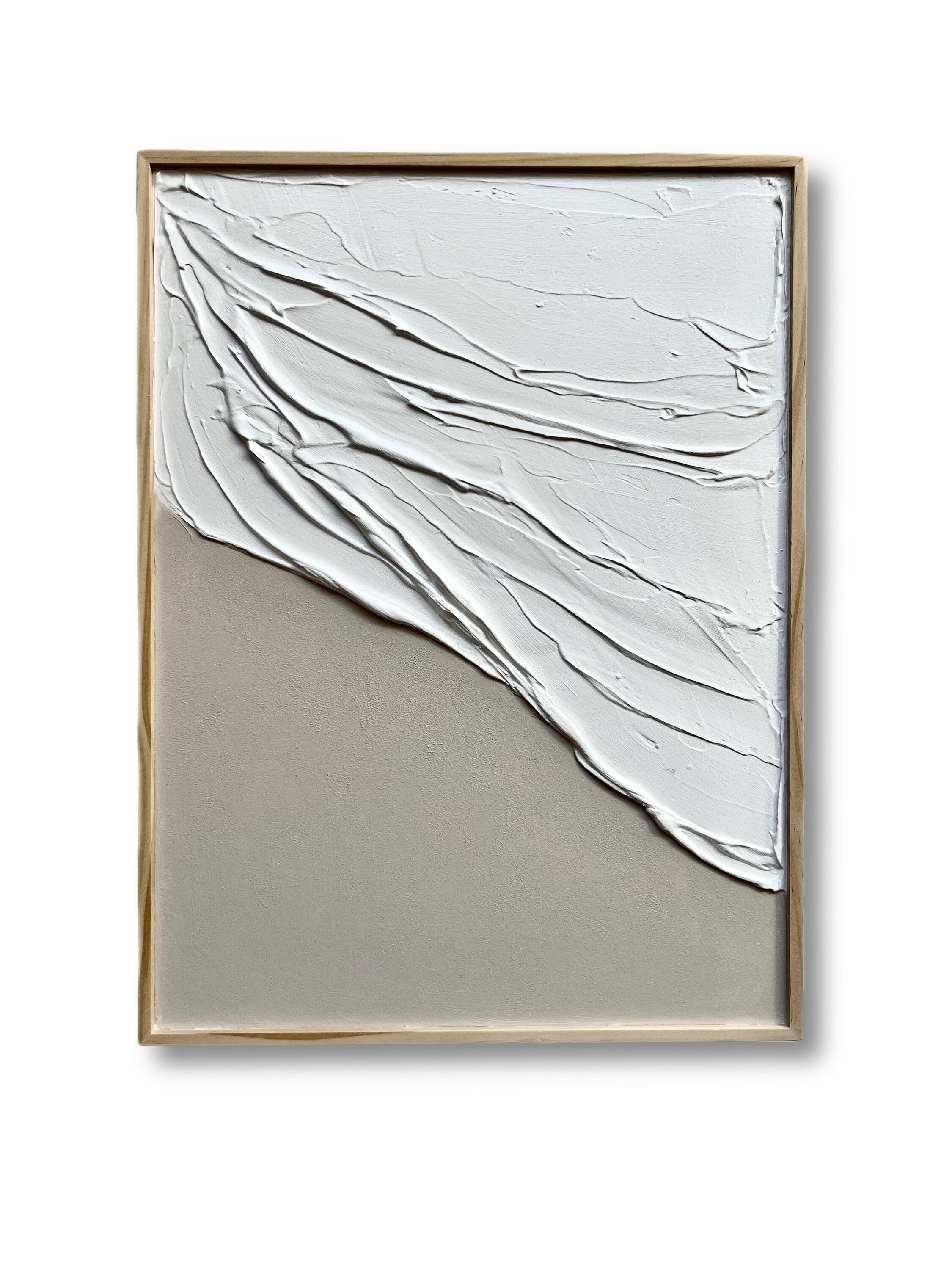 Texture Paste Plaster Wall Art,seawaves , Beach Painting,beige White 3D ...