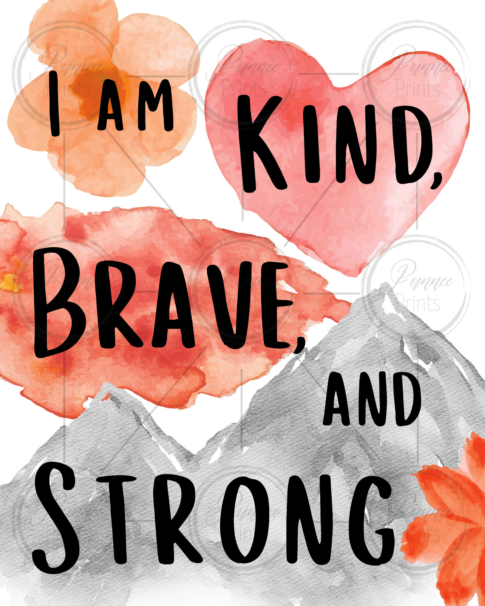 Digital Print I am Kind Brave and Strong Wall Art | Etsy