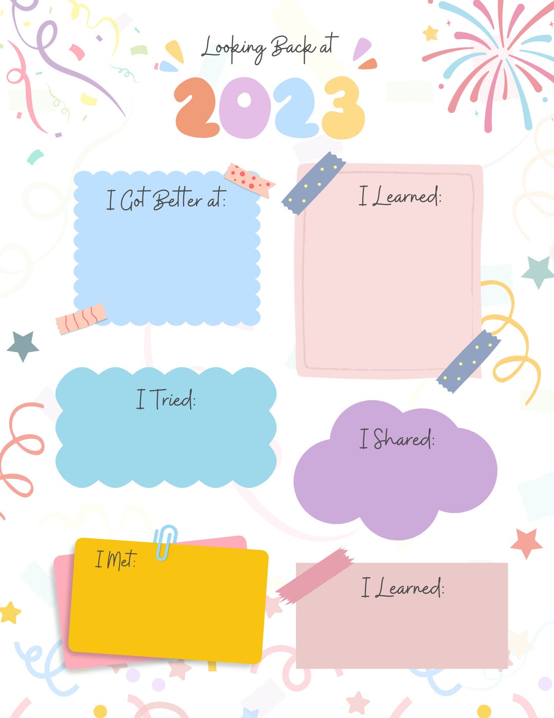 New Years Resolution Printable (2024) - Etsy