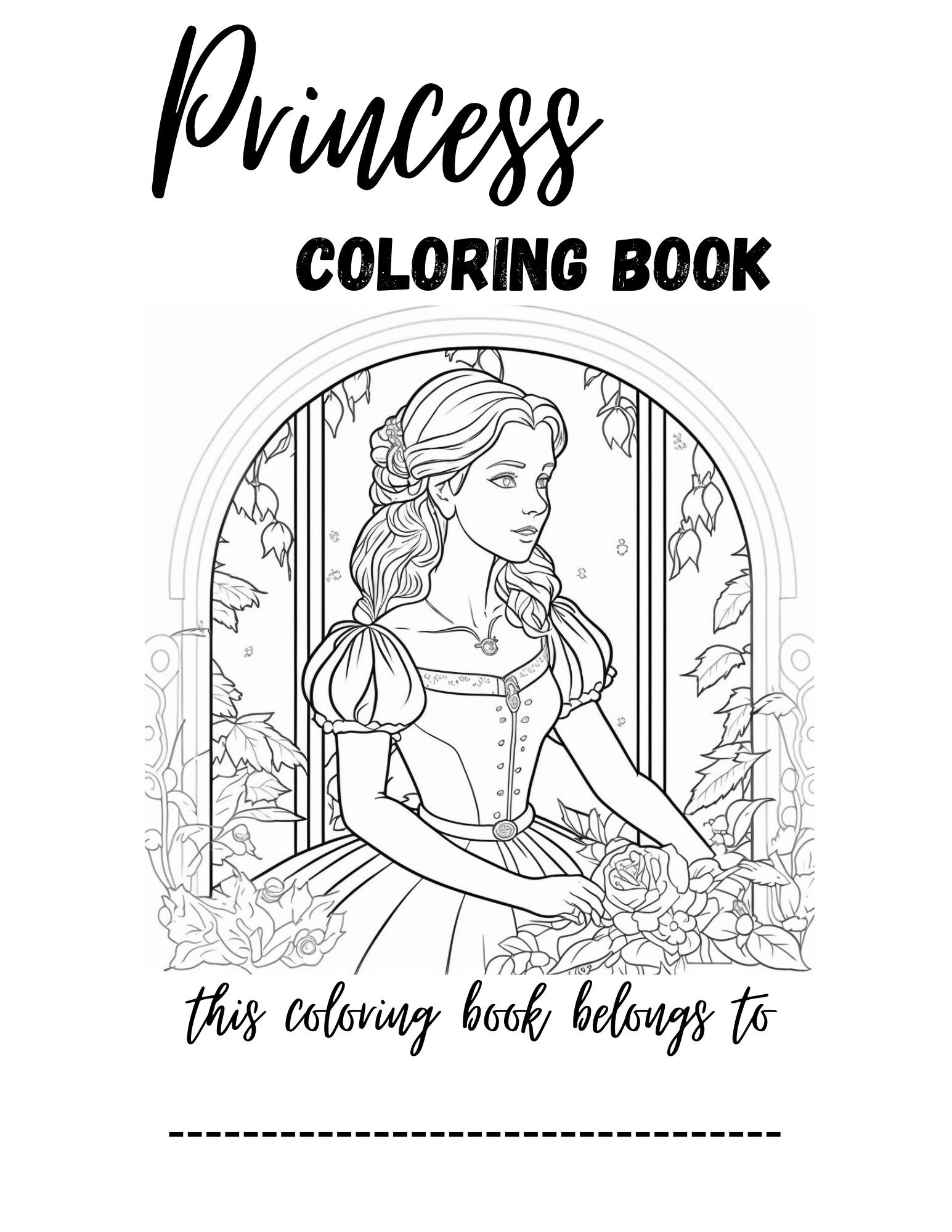 Princess Coloring Book - Etsy