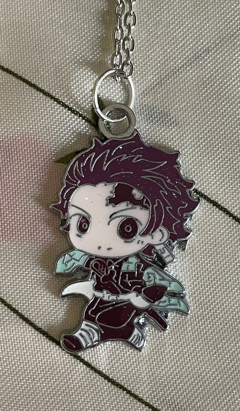 Demon Slayer Tanjiro Kamado Character Chain Necklace - Etsy UK