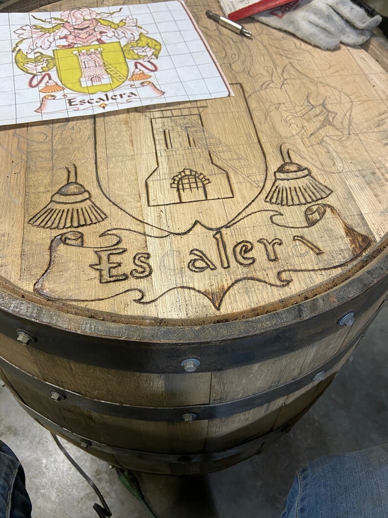 Custom Woodburned Barrel Art - Etsy
