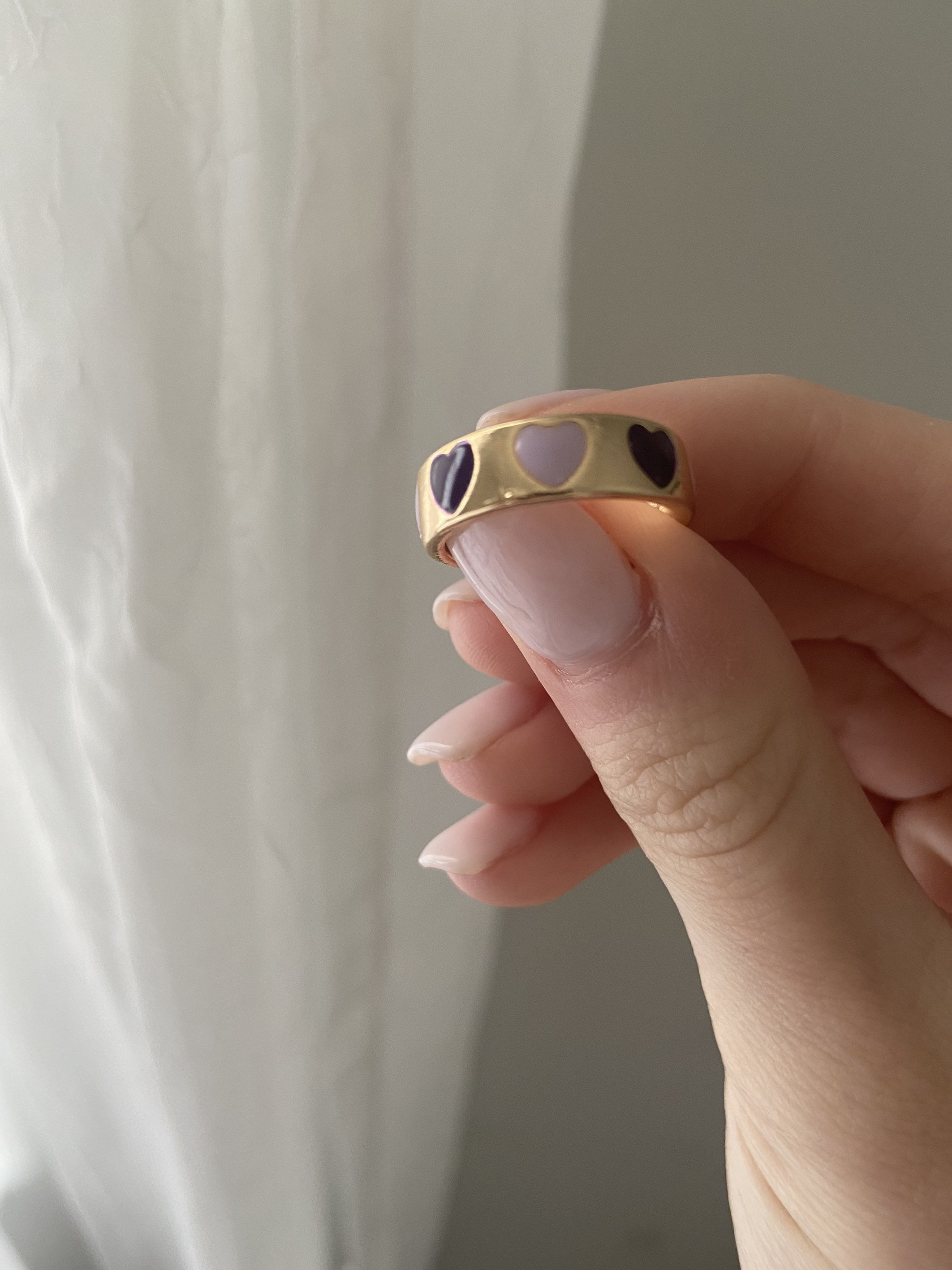 Purple Love Ring Gold Jewelry Gift for Her Trendy Rings | Etsy