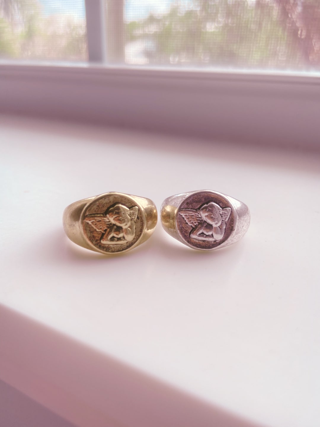 Gold & Silver Angel Rings, Gold Jewelry, Silver Jewelry, Antique Rings ...