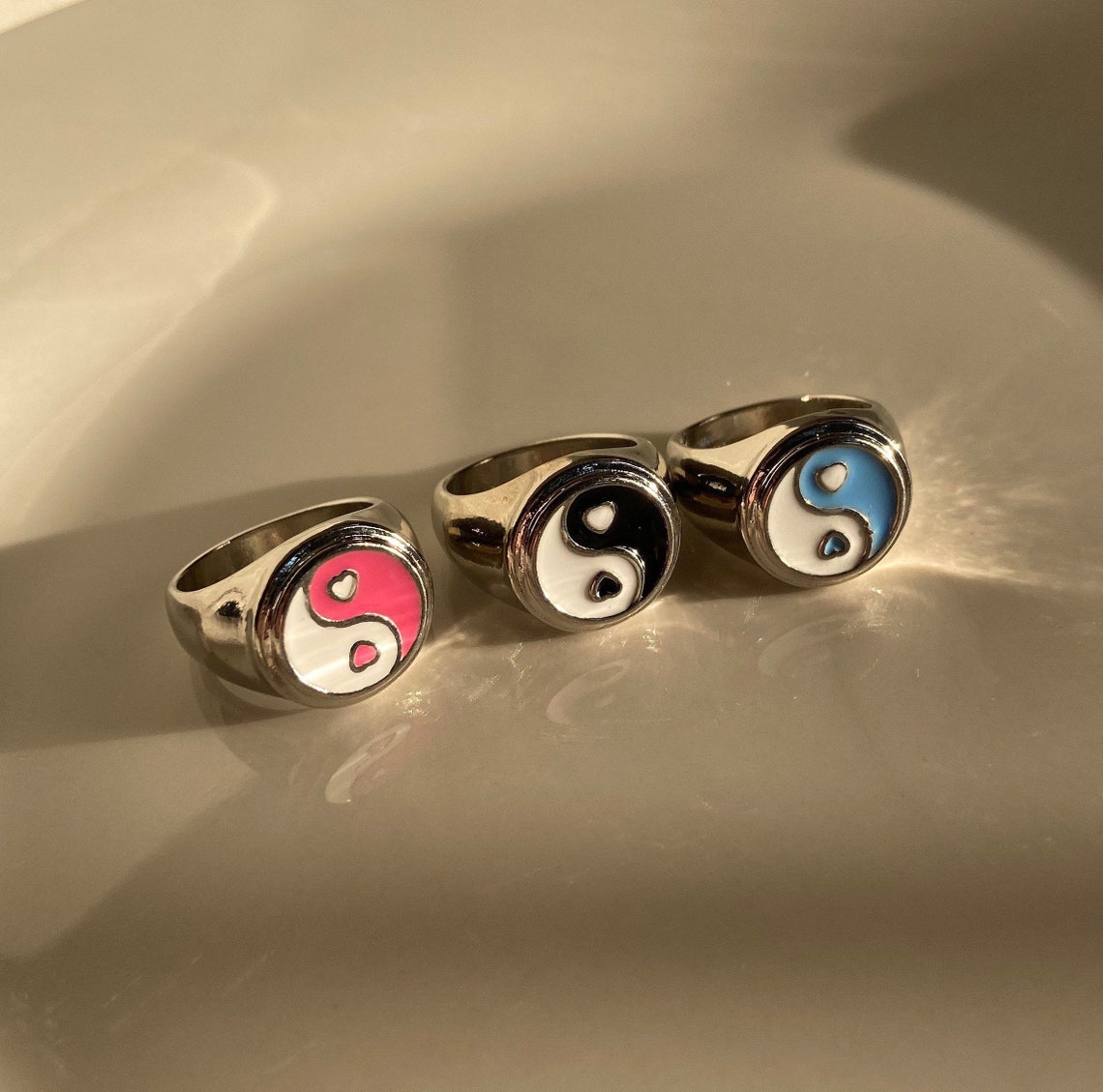 Silver Yin Yang Rings Silver Jewelry Gift for Her Trendy | Etsy