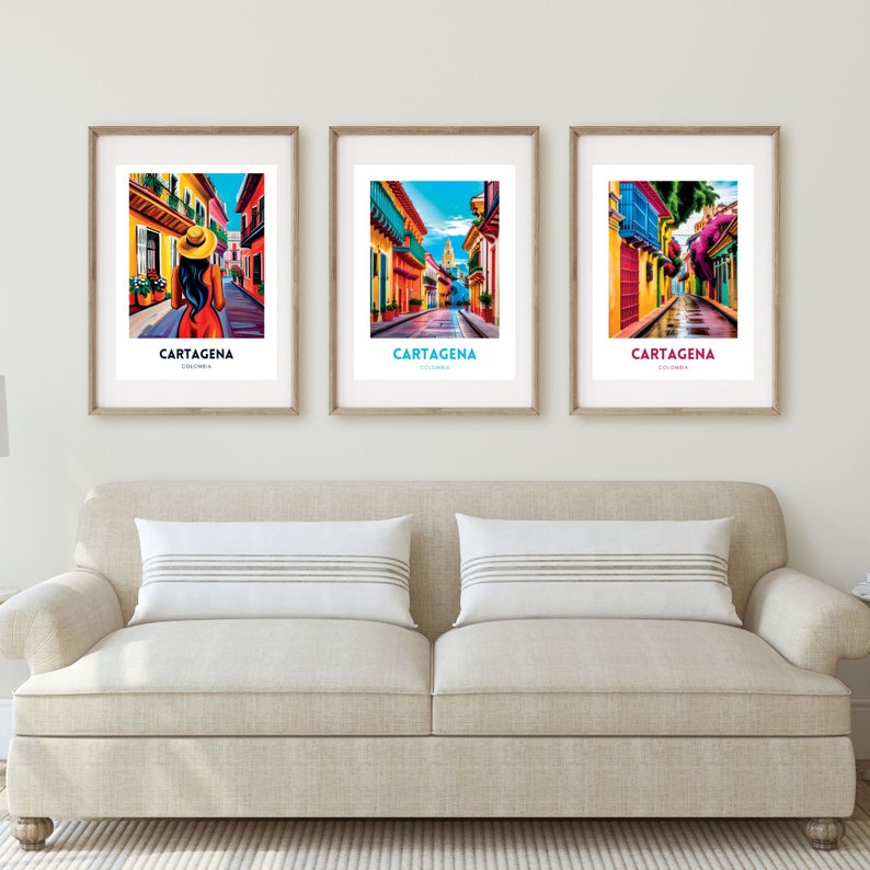 Vintage Colombia Wall Art, Oil Painting Colombia Poster, Travel Gift ...