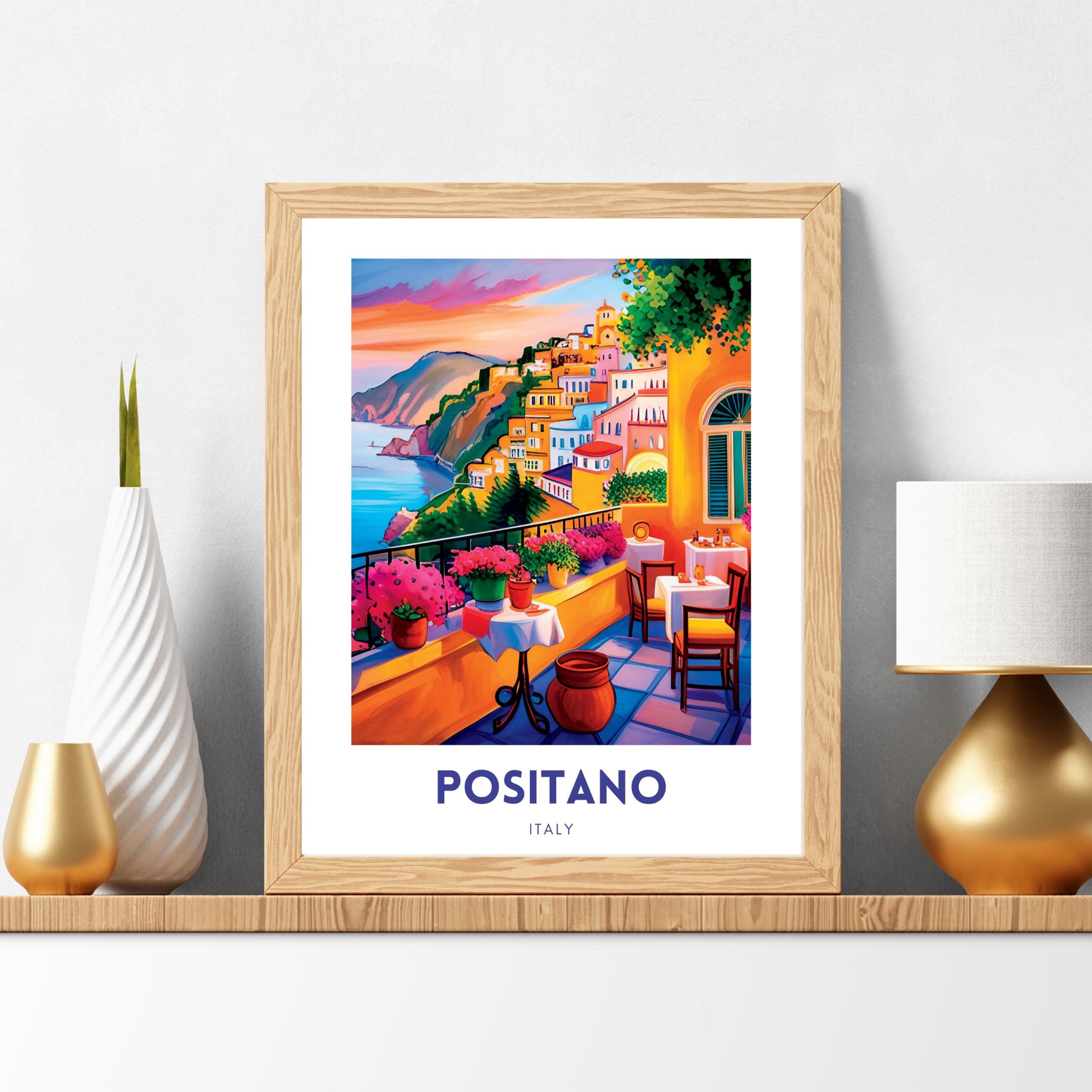 Positano Print, Positano Painting Poster, Positano Wall Art, Travel ...