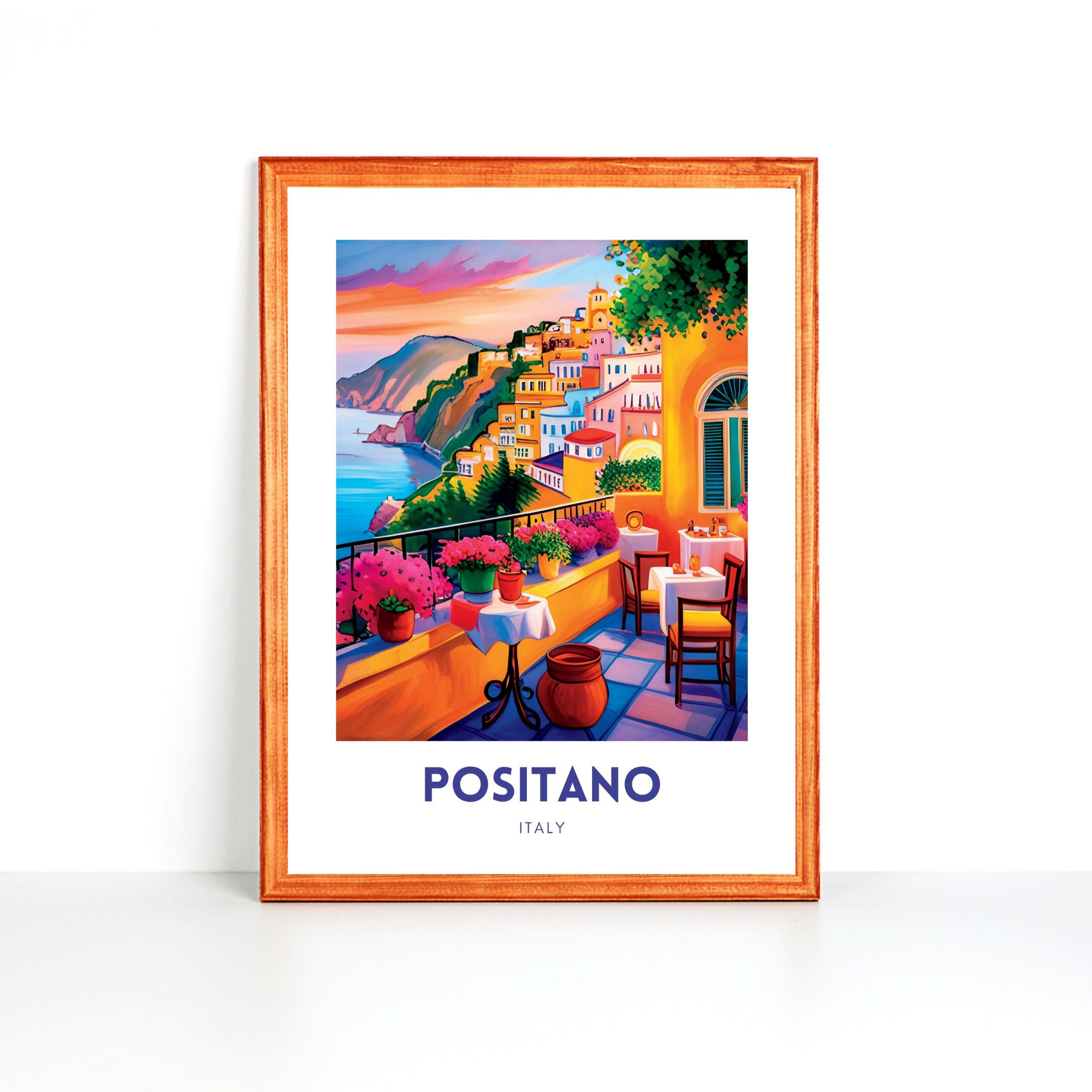 Positano Print, Positano Painting Poster, Positano Wall Art, Travel ...