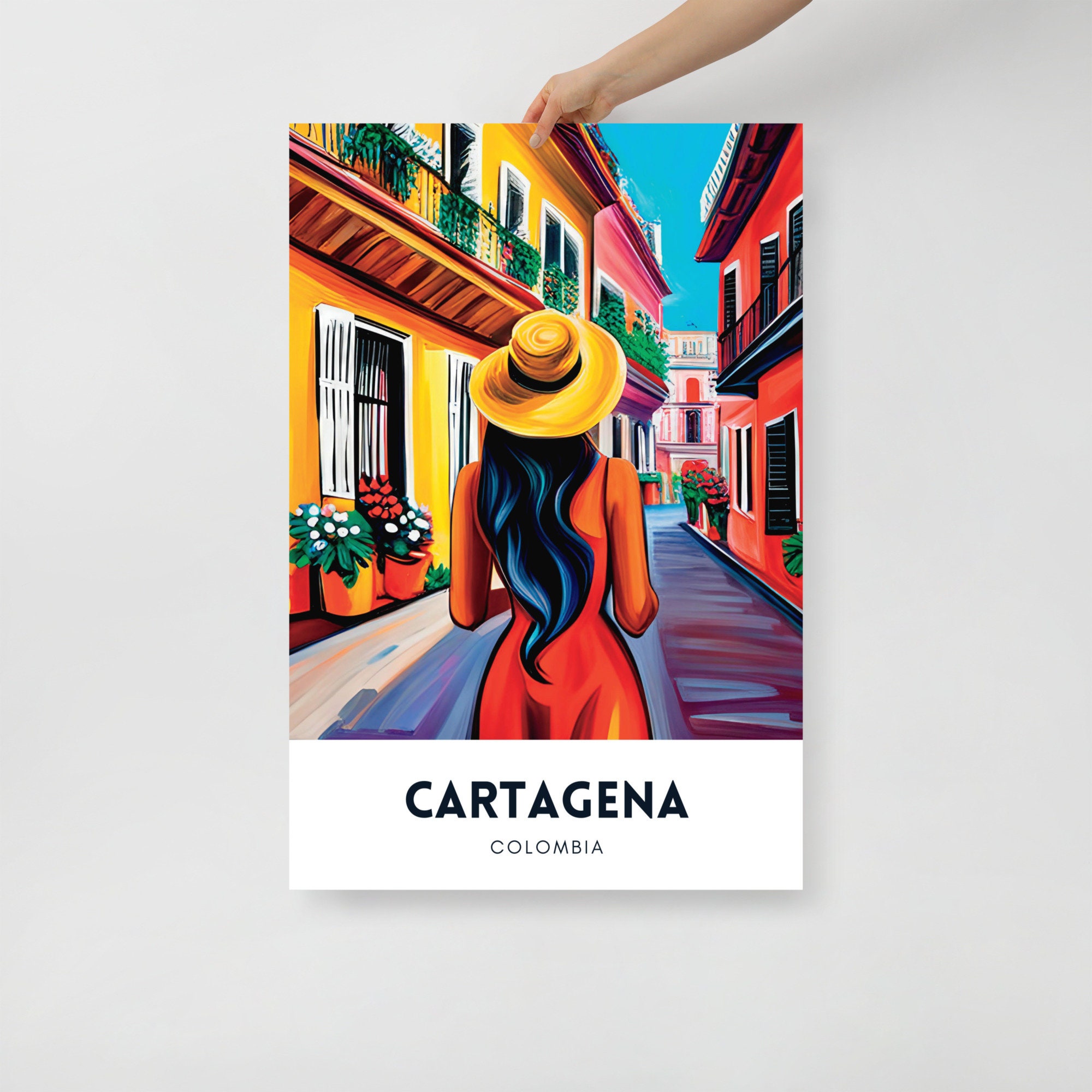 Vintage Colombia Wall Art, Oil Painting Colombia Poster, Travel Gift ...