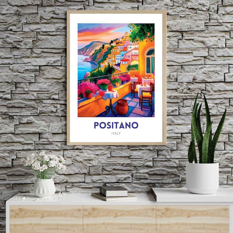 Positano Print, Positano Painting Poster, Positano Wall Art, Travel ...