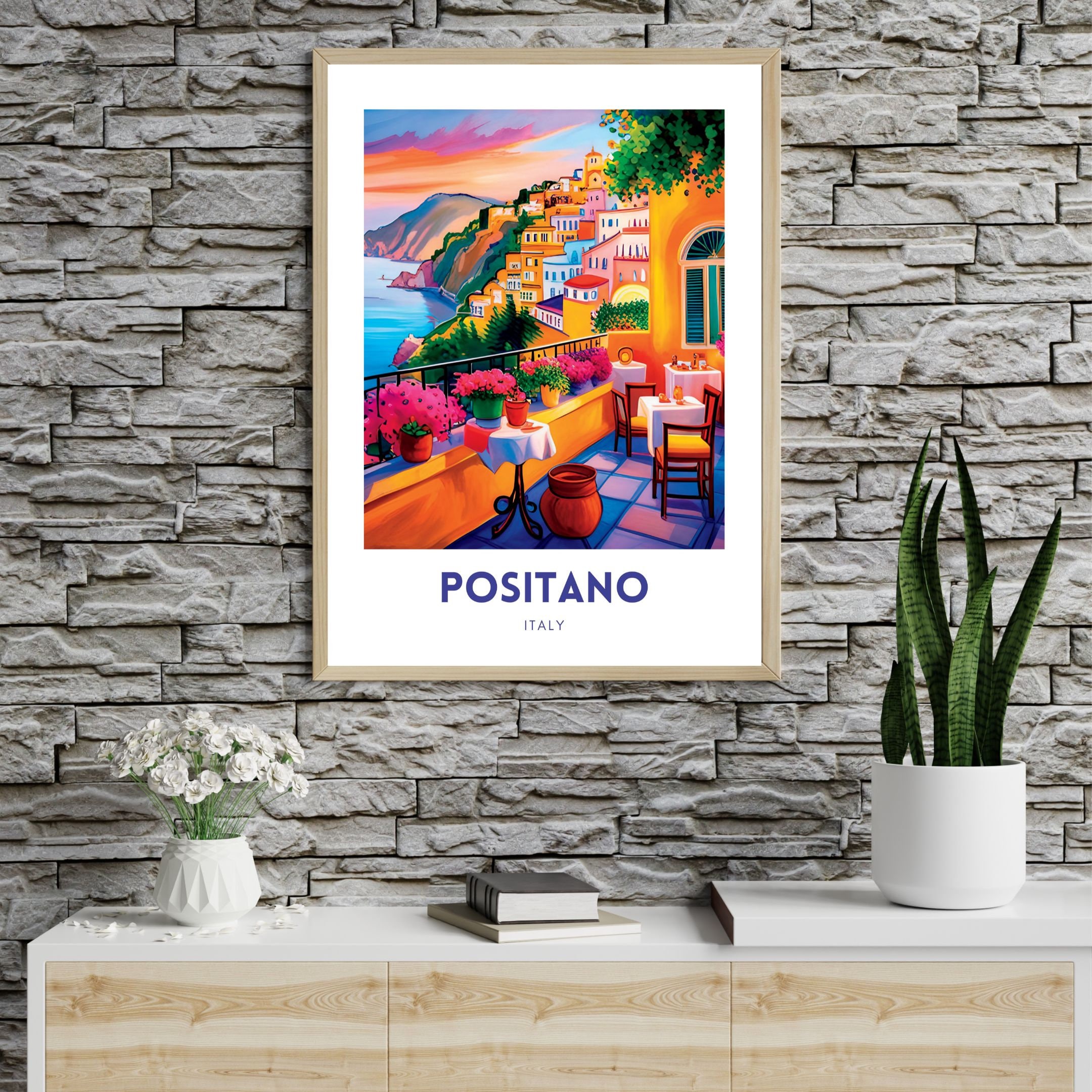 Positano Print, Positano Painting Poster, Positano Wall Art, Travel ...