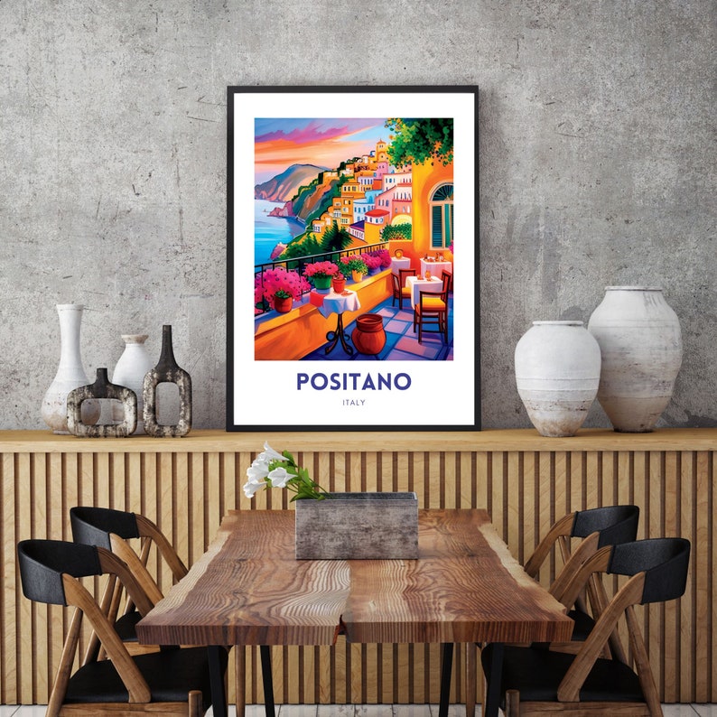 Positano Print, Positano Painting Poster, Positano Wall Art, Travel ...