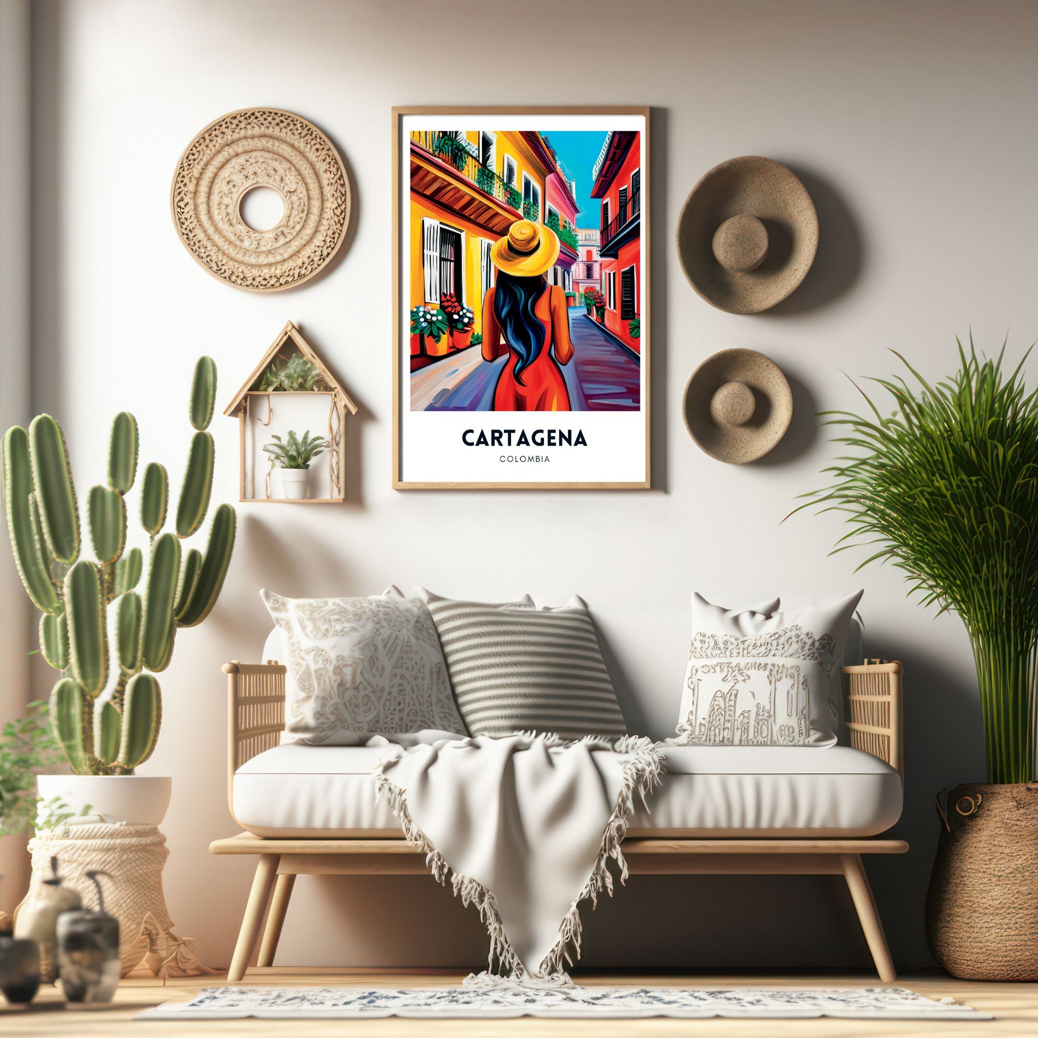 Vintage Colombia Wall Art, Oil Painting Colombia Poster, Travel Gift ...