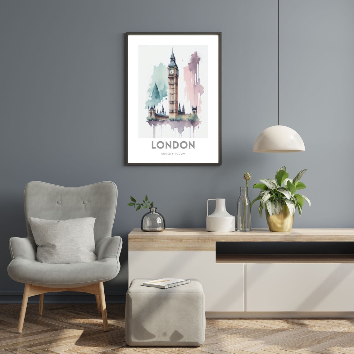 London Watercolor Poster, Travel Art, Travel Gift, UK Wall Decor ...