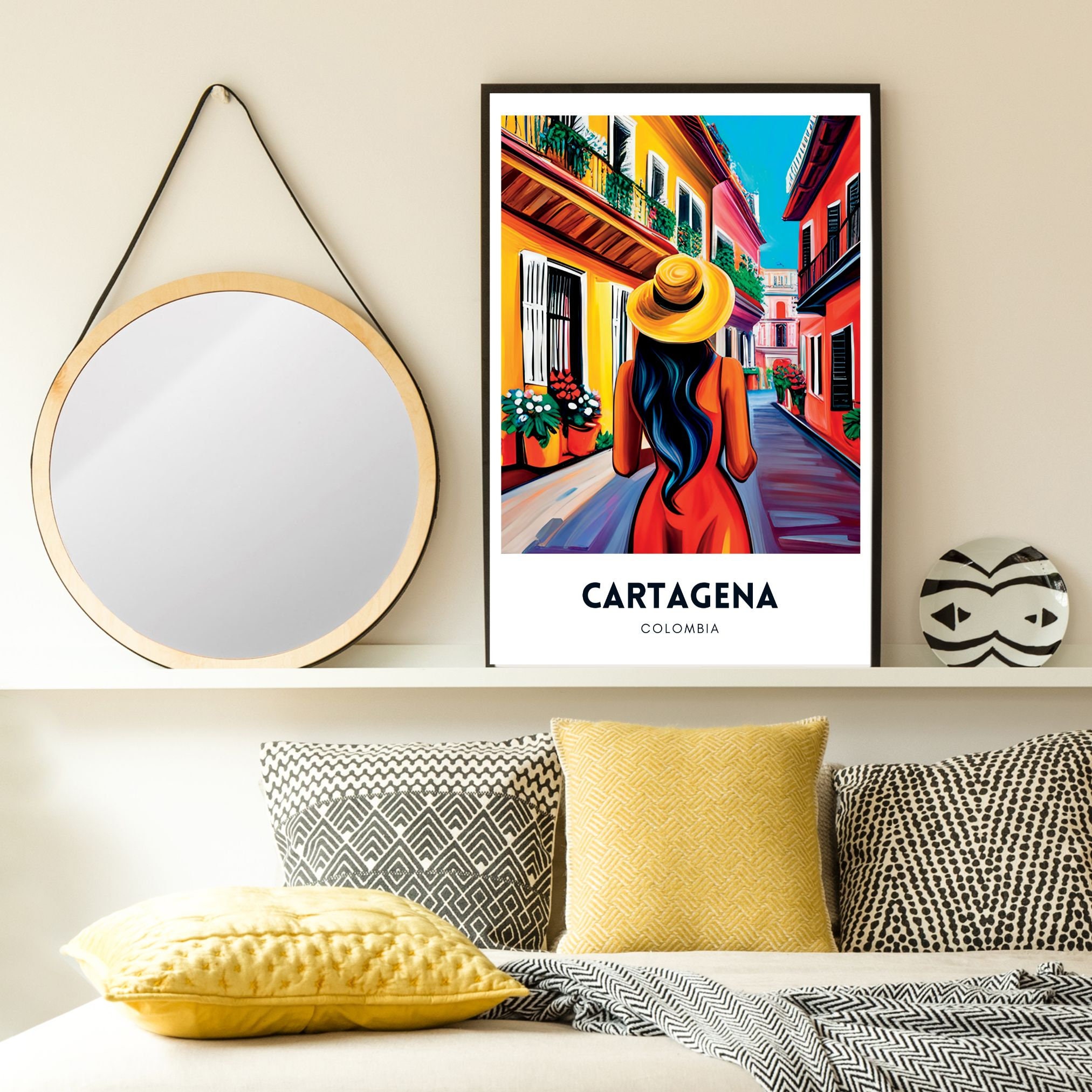 Vintage Colombia Wall Art, Oil Painting Colombia Poster, Travel Gift ...