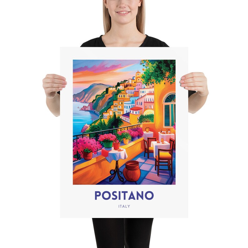 Positano Print, Positano Painting Poster, Positano Wall Art, Travel ...