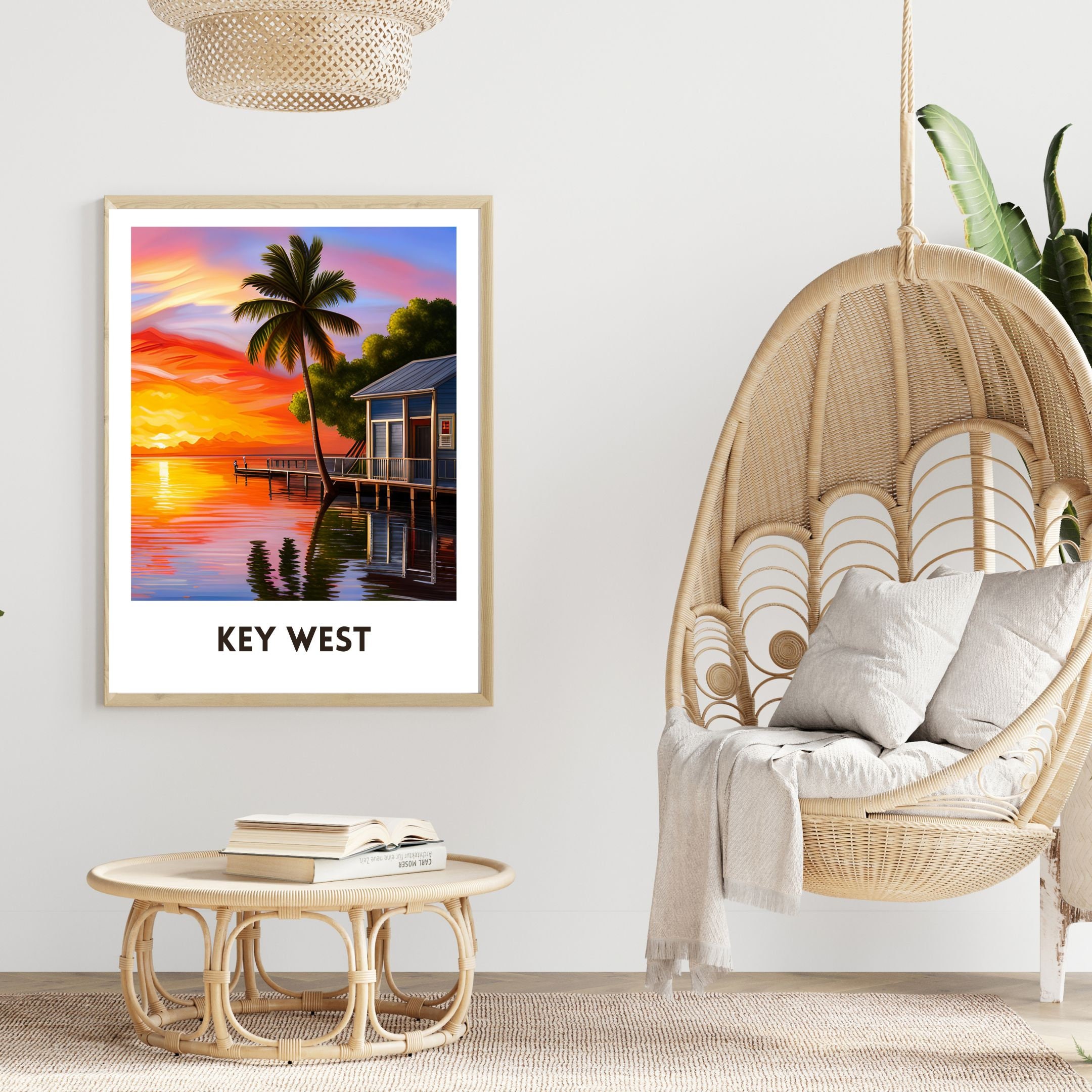 Key West Print, Florida Travel Poster, Key West Sunset Travel Print ...