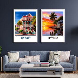 Key West Print, Florida Travel Poster, Key West Sunset Travel Print ...