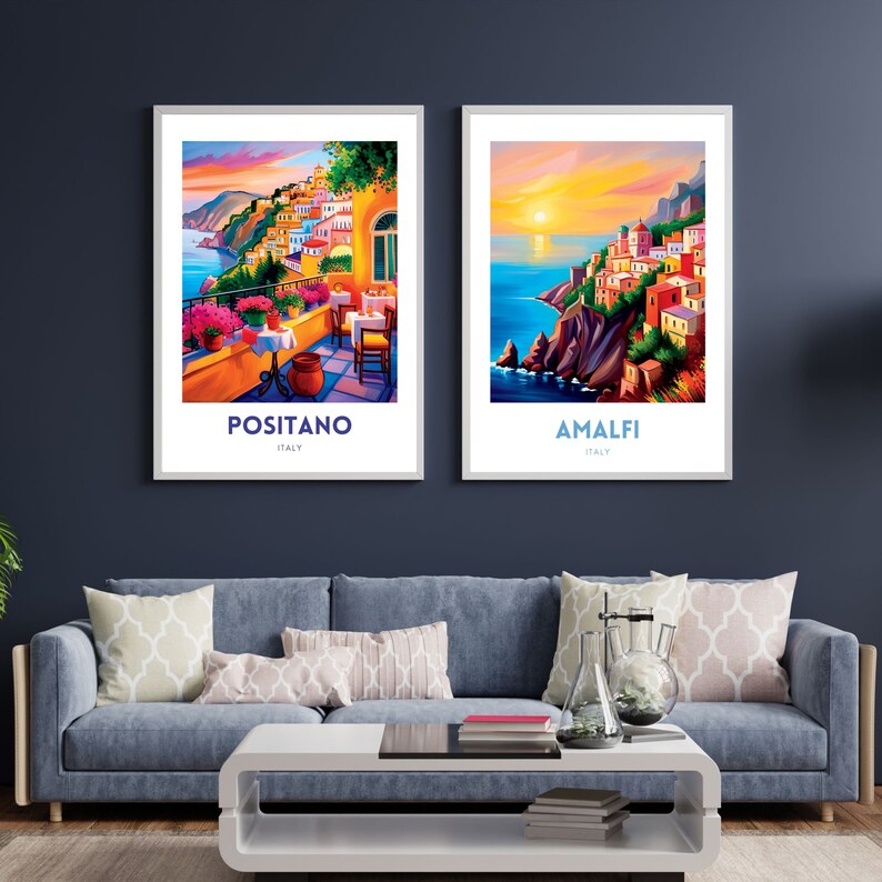 Positano Print, Positano Painting Poster, Positano Wall Art, Travel ...