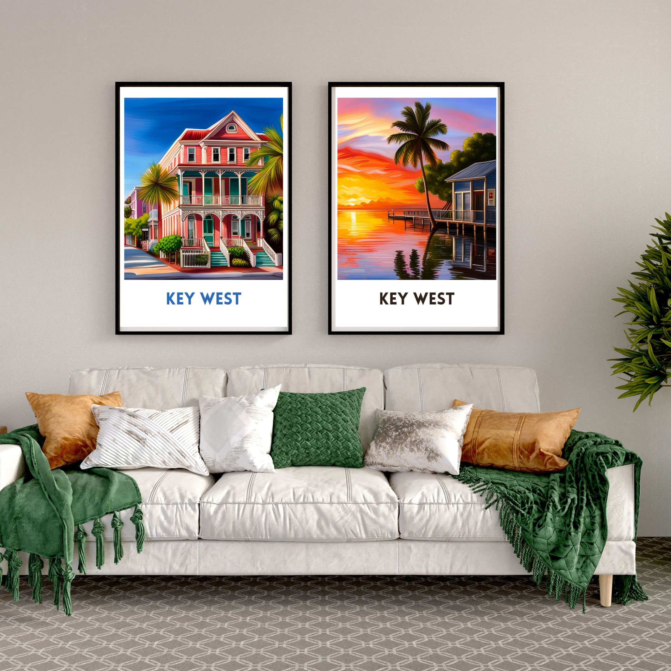 Key West Print Florida Travel Poster Key West Sunset Travel - Etsy