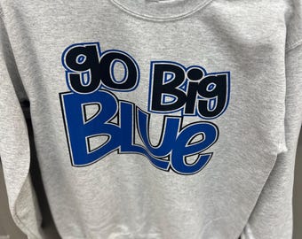 90s Hamilton Big Blue Crewneck Sweatshirt Print Logo Blue Color Men’s L ...