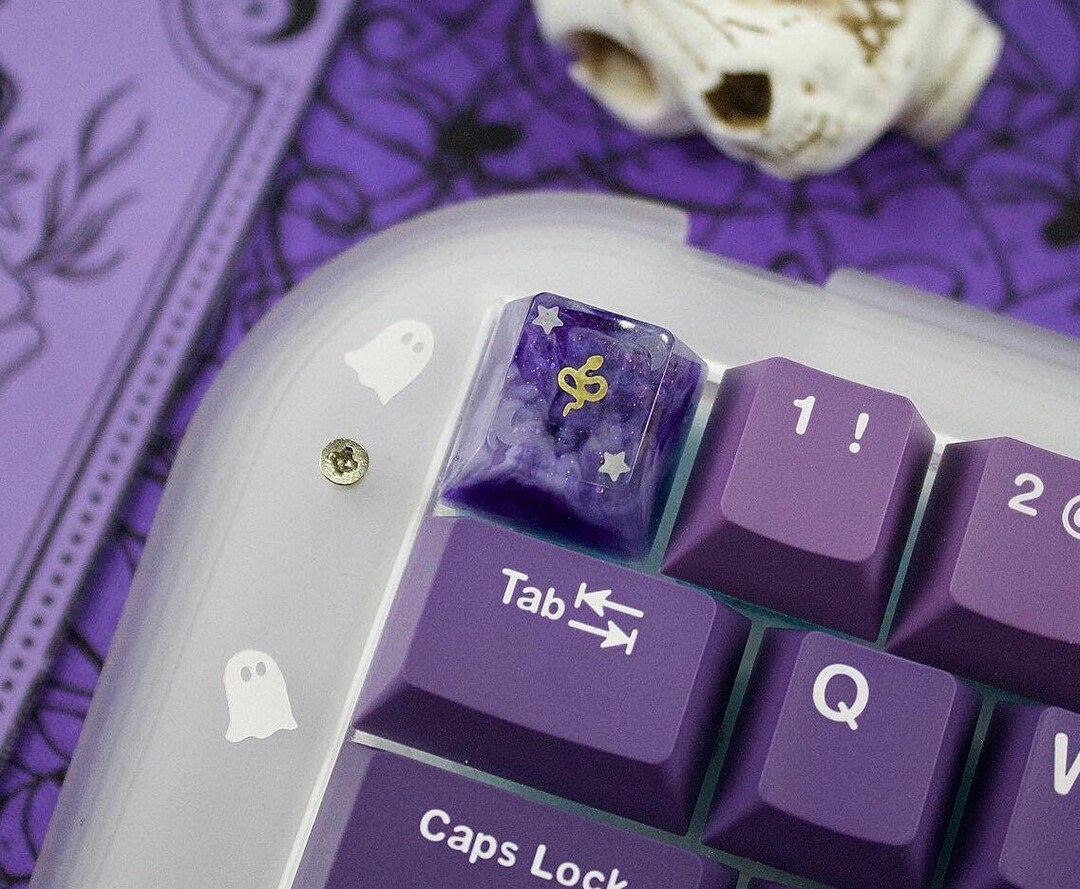 Gold Snake Tarot Card Mechanical Keyboard Esc Artisan Resin Keycap Cute ...