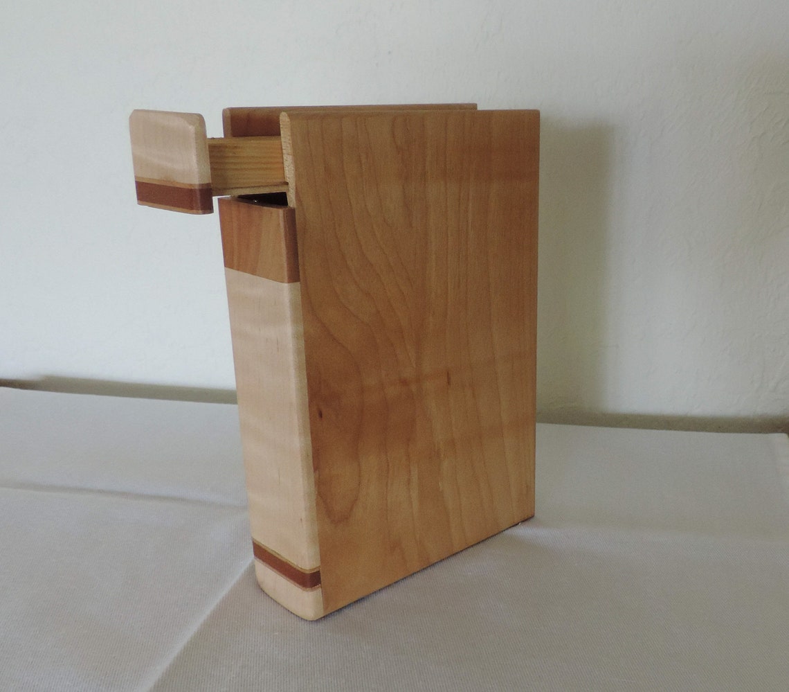Cherry Walnut & Maple Book Box - Puzzle Box - Wood Art - Storage for ...