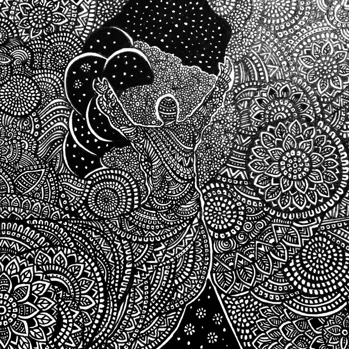 Ecstatic Love. Pen and Ink Art. Abstract Art. Wall Hanging. Wall Decor ...