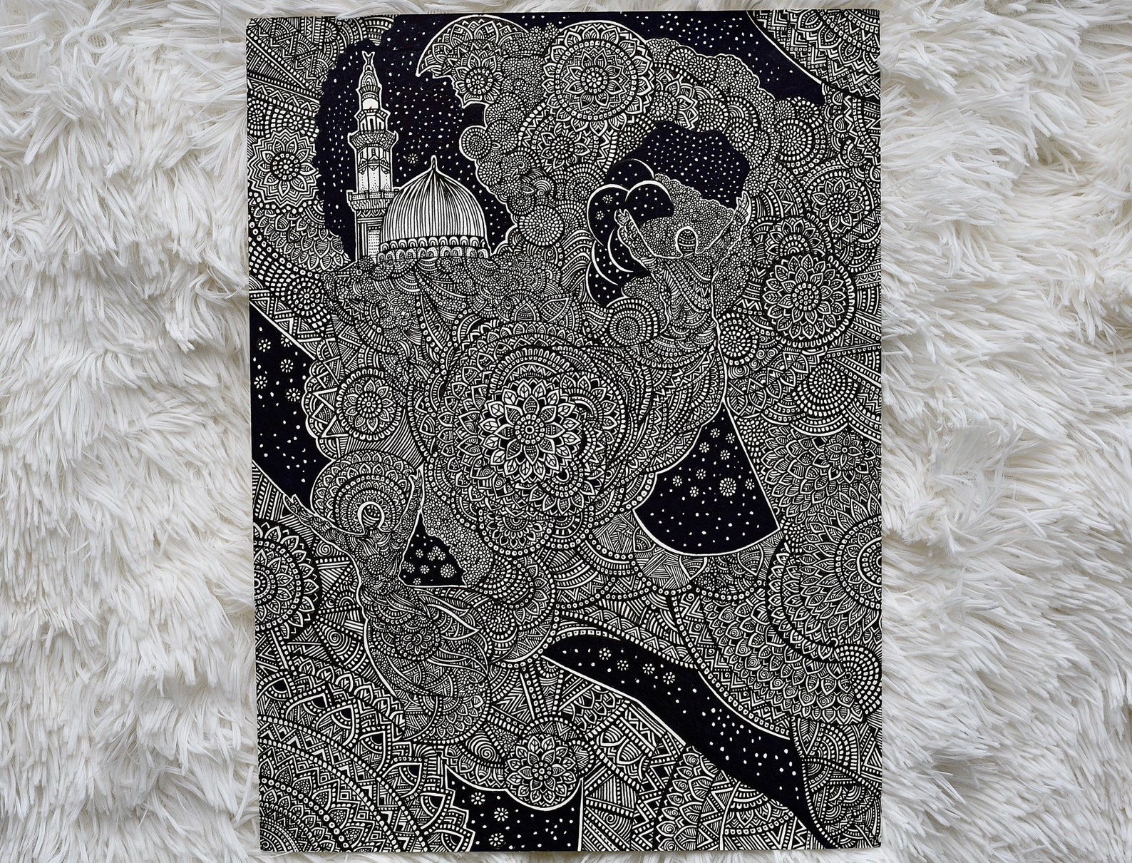 Ecstatic Love. Pen and Ink art. Abstract Art. Wall Hanging. | Etsy