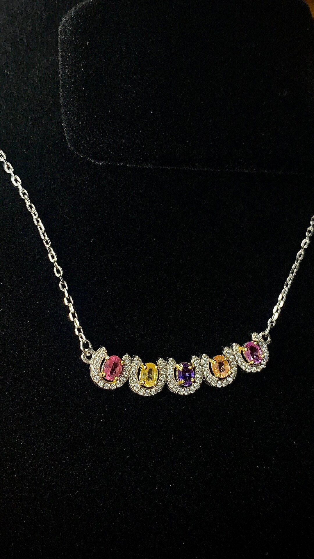 Collier tourmaline coloré, joli collier de pierres précieuses, collier ...