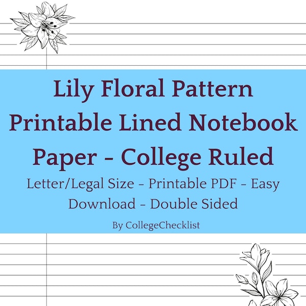 Printable Lined Paper School - Etsy