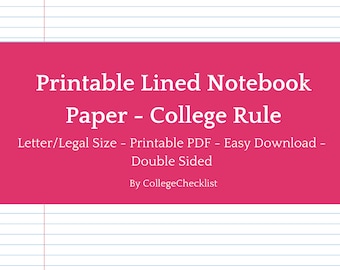 Cute Printable College Ruled Lined Notebook Paper With Margins - Floral ...